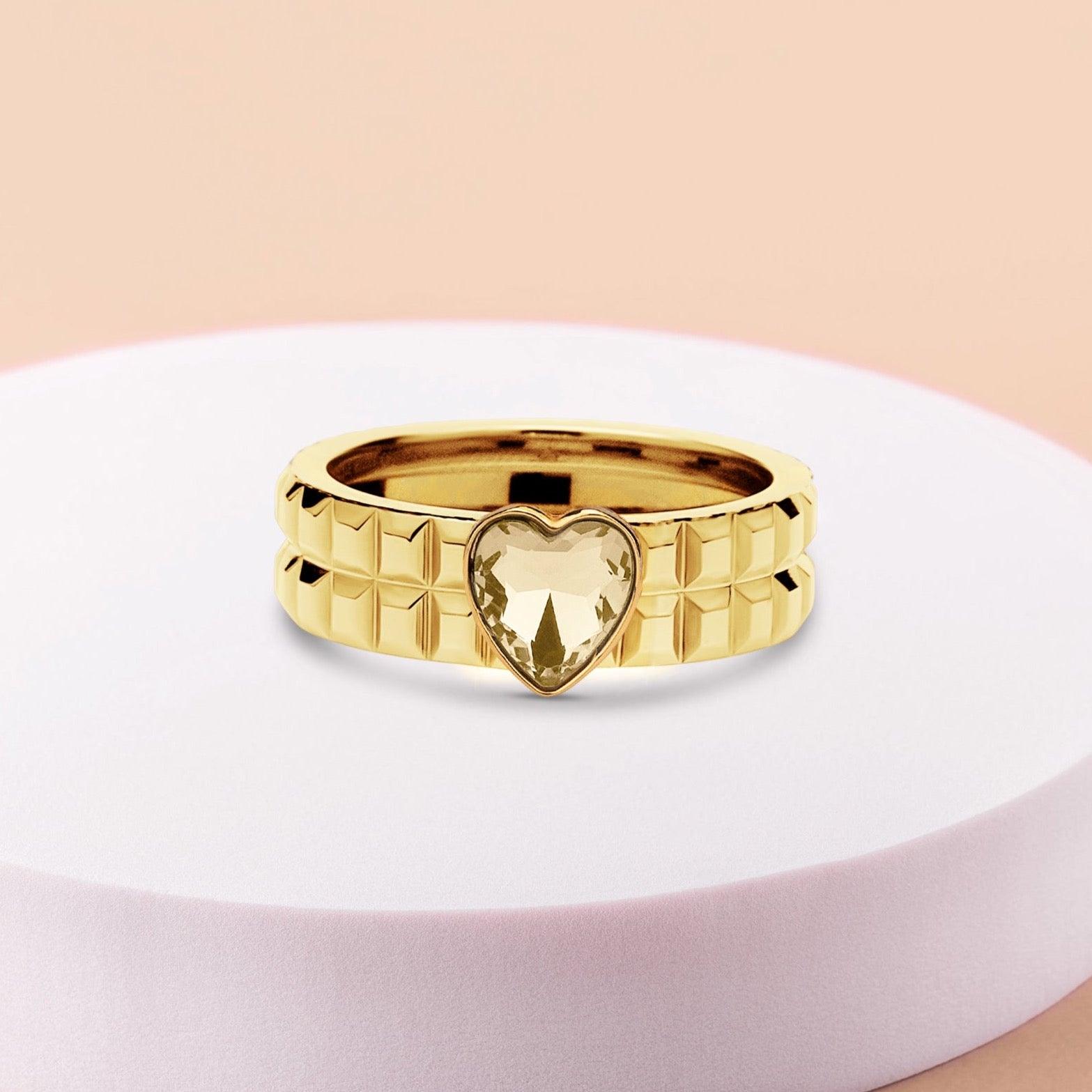 Melano Twisted Chocolate Heart Ring Set